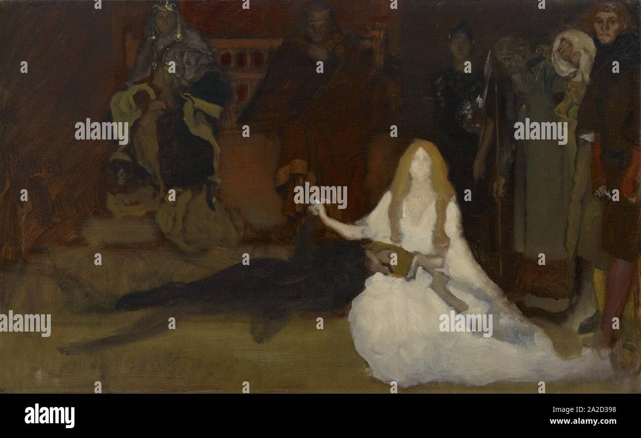 Edwin Austin Abbey - The Play Scene in ’Hamlet,‥9D composition study ...