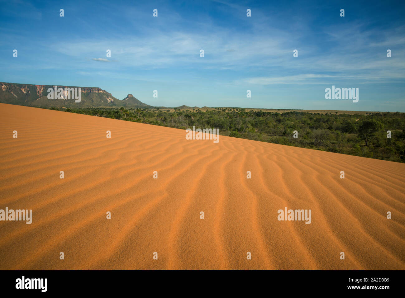 Sand dunes and mountains in the Jalapao National Park, northern Brazil ...