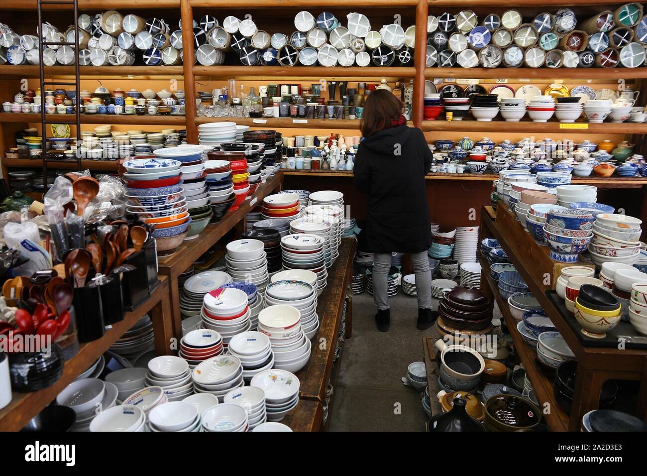 TOKYO, JAPAN - DECEMBER 4, 2016: Japanese ceramic tableware store ...