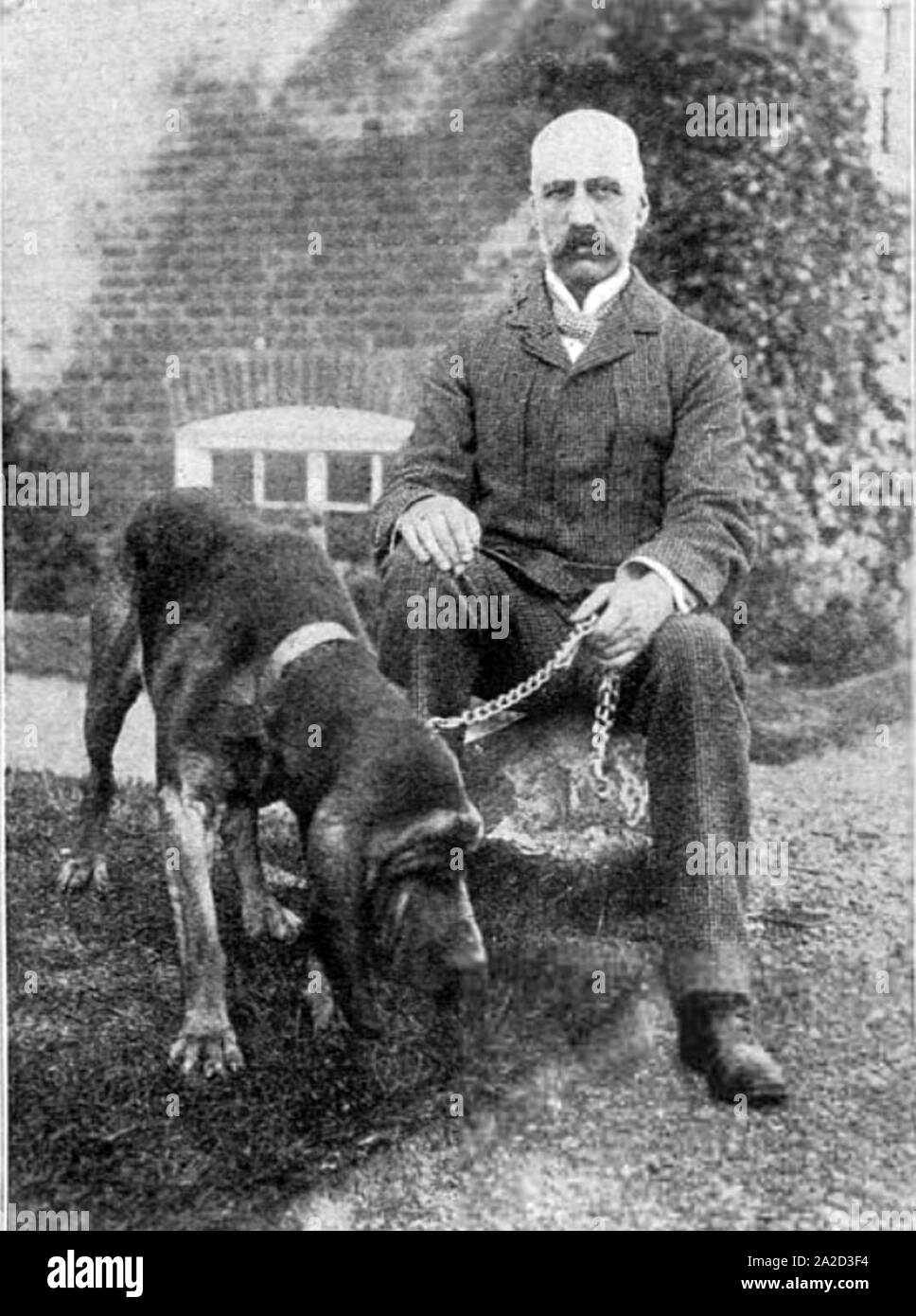 Edwin Brough with his bloodhound Stock Photo - Alamy