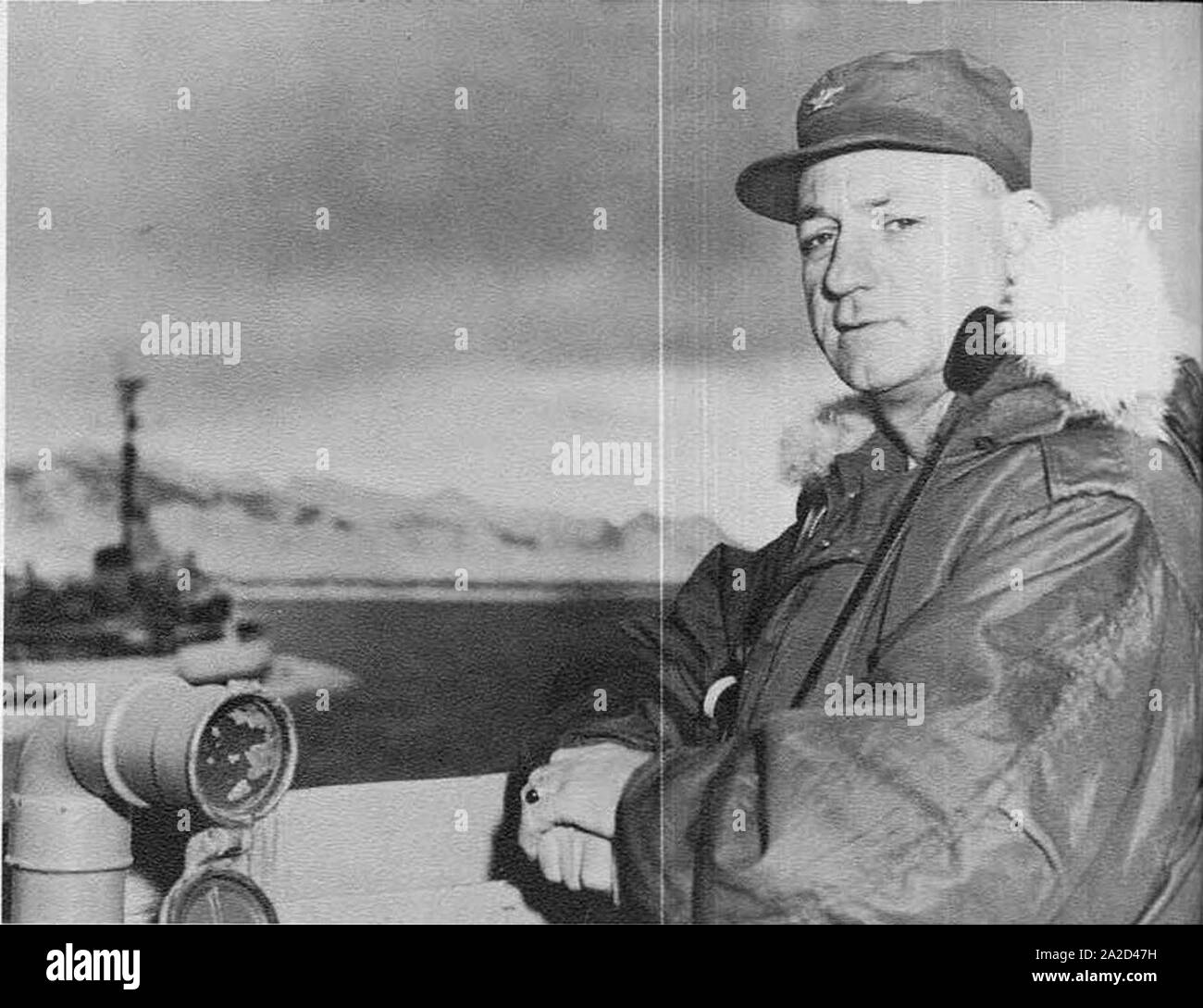 Edwin McDonald on the bridge of U.S.S. Edisto Stock Photo - Alamy