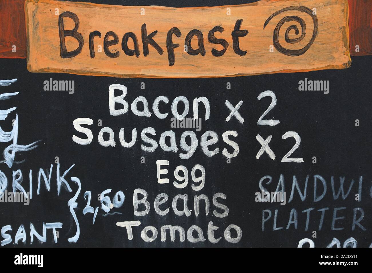 English breakfast menu hi-res stock photography and images - Alamy