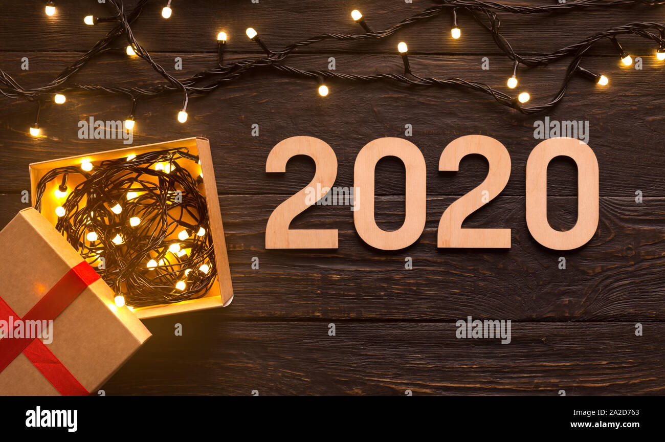 Top view present in garland hi-res stock photography and images - Alamy