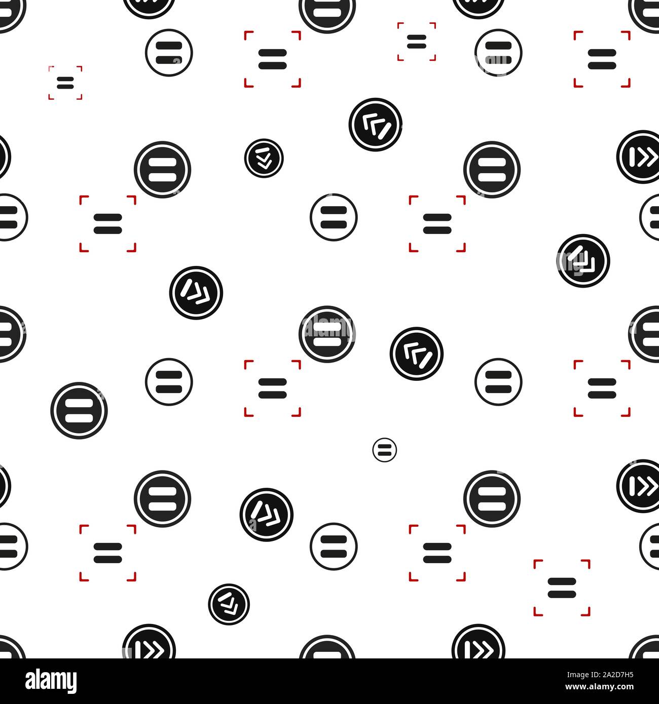 Equal sign seamless pattern, isolated on white background. Vector ...