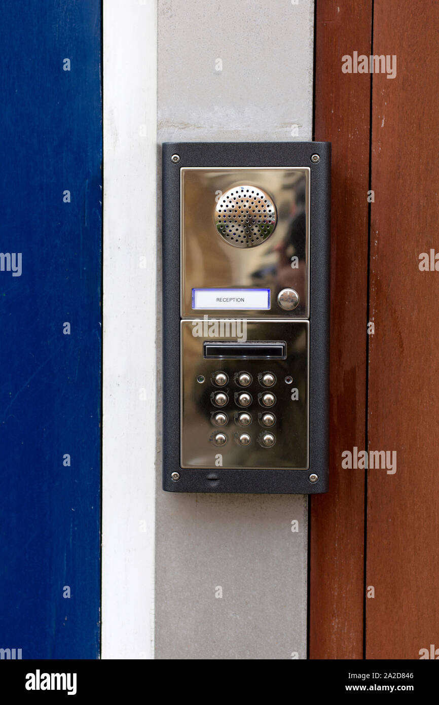 New intercom unit on a office wall Stock Photo - Alamy