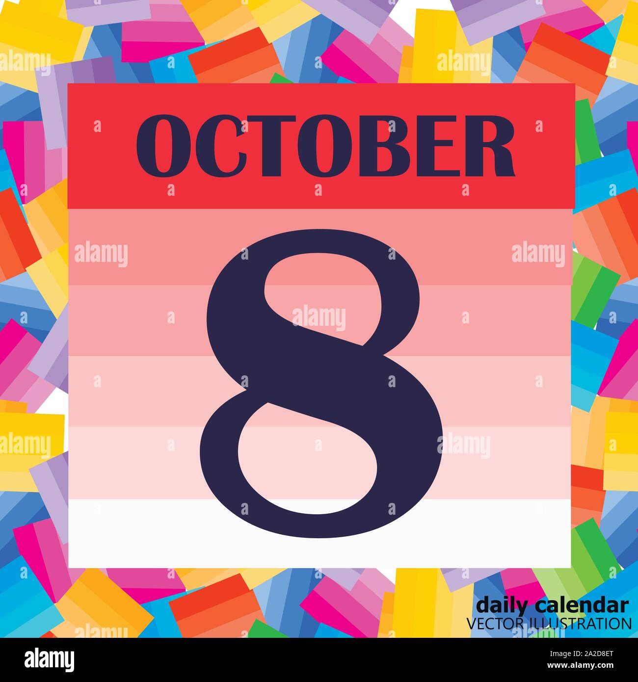 October 8 icon. For planning important day. Banner for holidays and ...