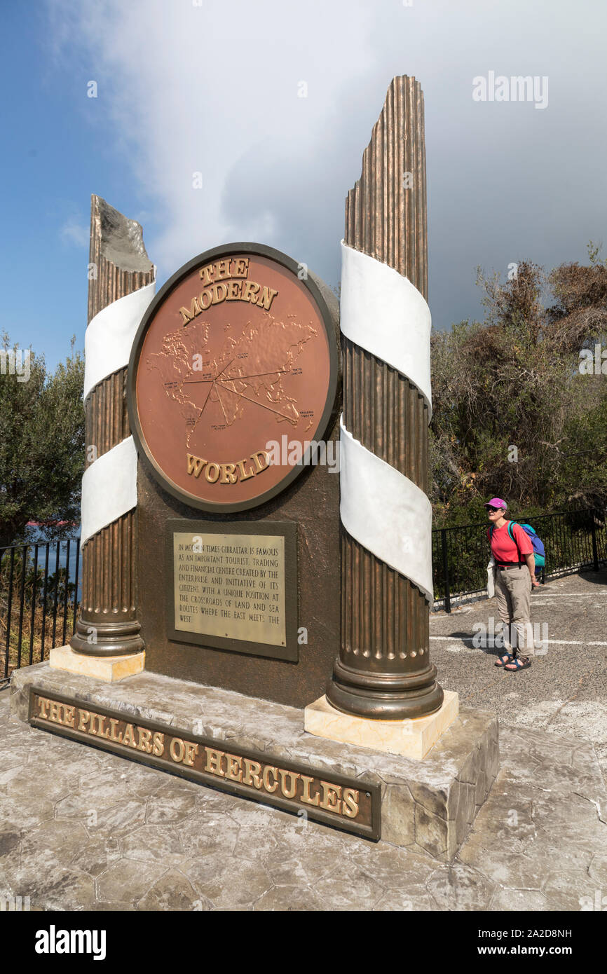 Person looking at The Pillars of Hercules, Gibraltar Stock Photo - Alamy