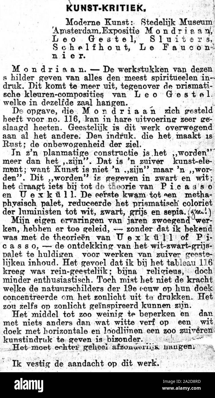 Eenheid no 283 article 01 column 01a Stock Photo - Alamy