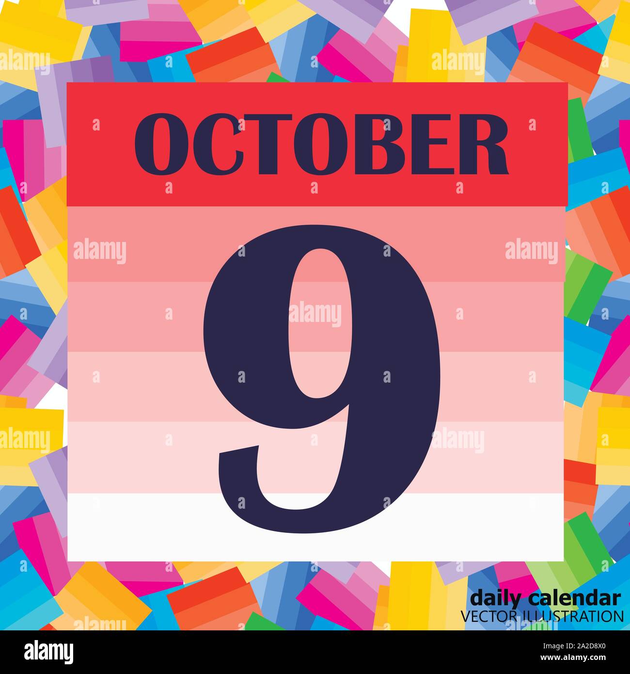October 9 icon. For planning important day. Banner for holidays and ...