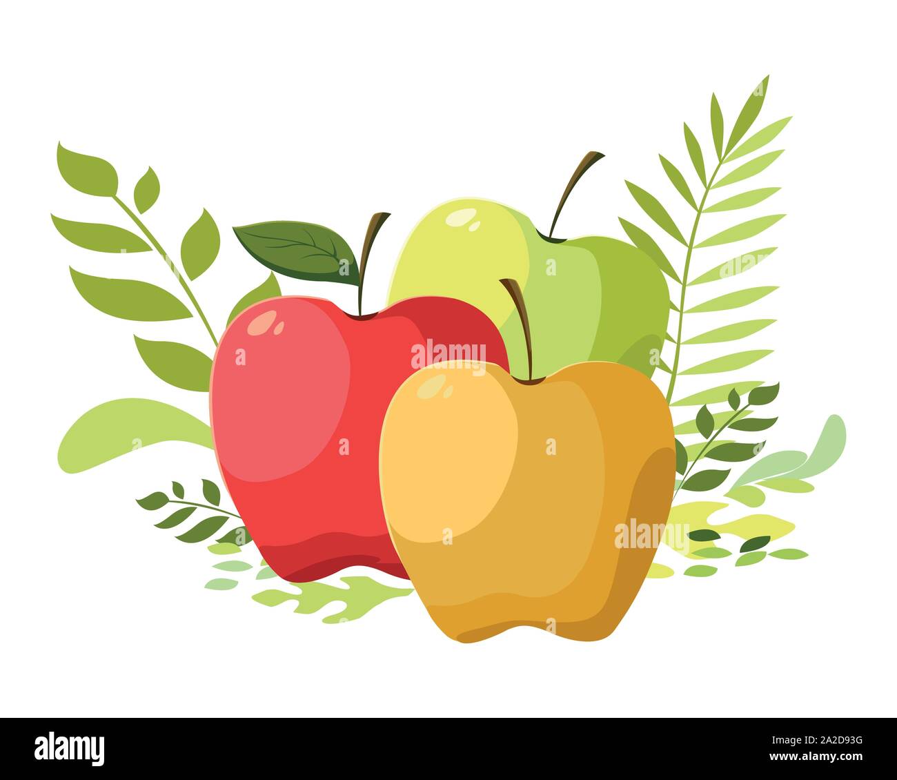 Apples design, Fruit healthy organic food sweet and nature theme Vector ...