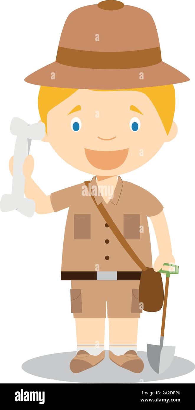 Cartoon Archaeologist Tools