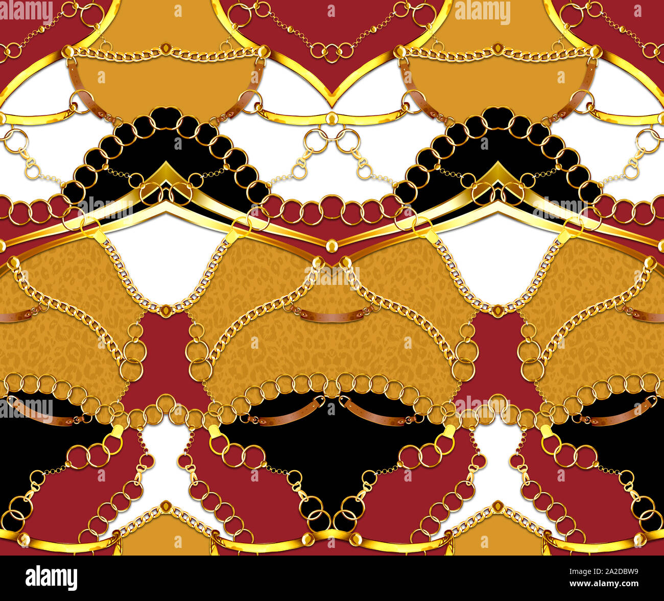 Seamless golden chains pattern for fabric. Trendy repeating fashion ...