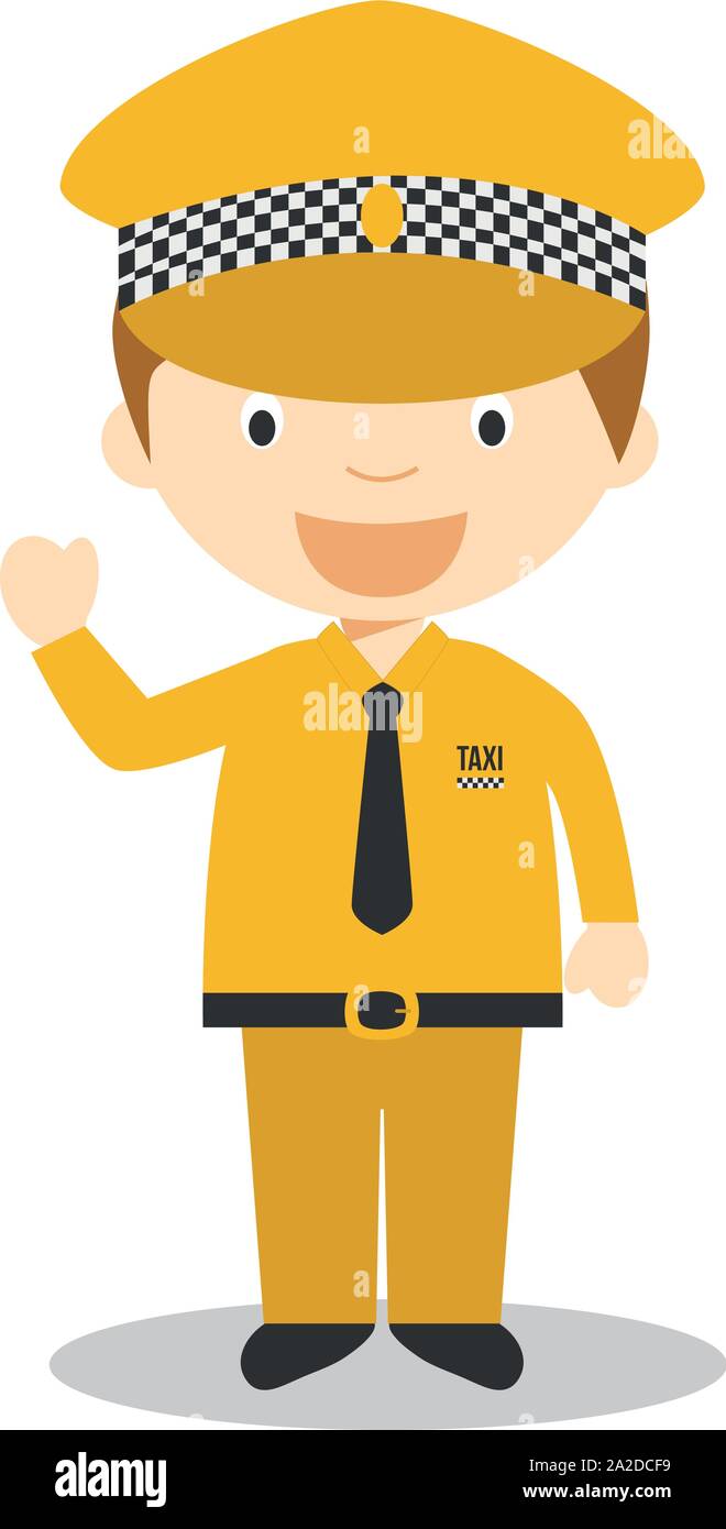 Cartoon taxi driver isolated illustration hi-res stock photography and ...