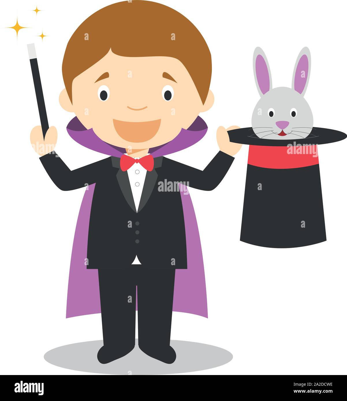 Cute cartoon vector illustration of a magician Stock Vector Image & Art ...