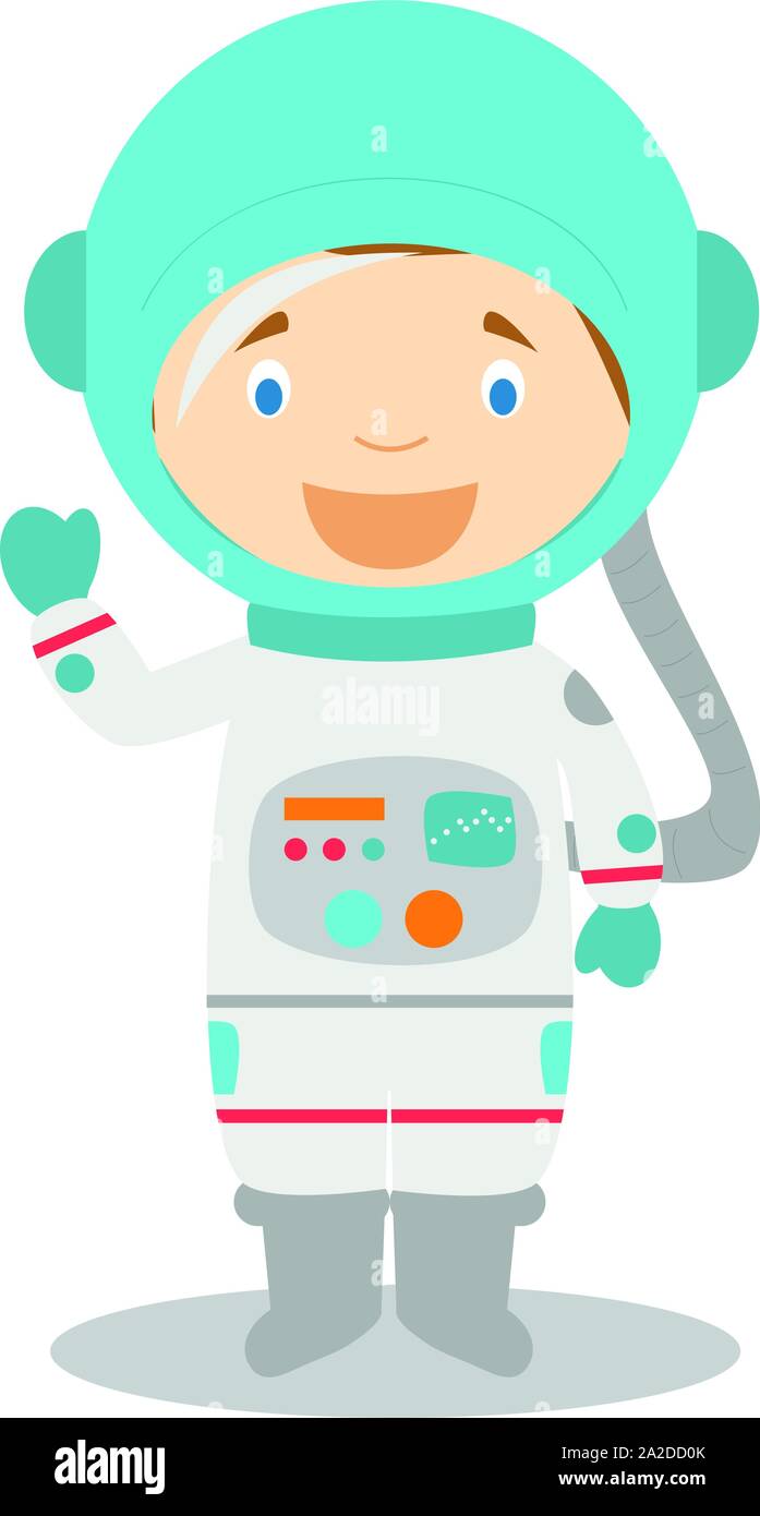 Cute cartoon vector illustration of an astronaut Stock Vector Image ...