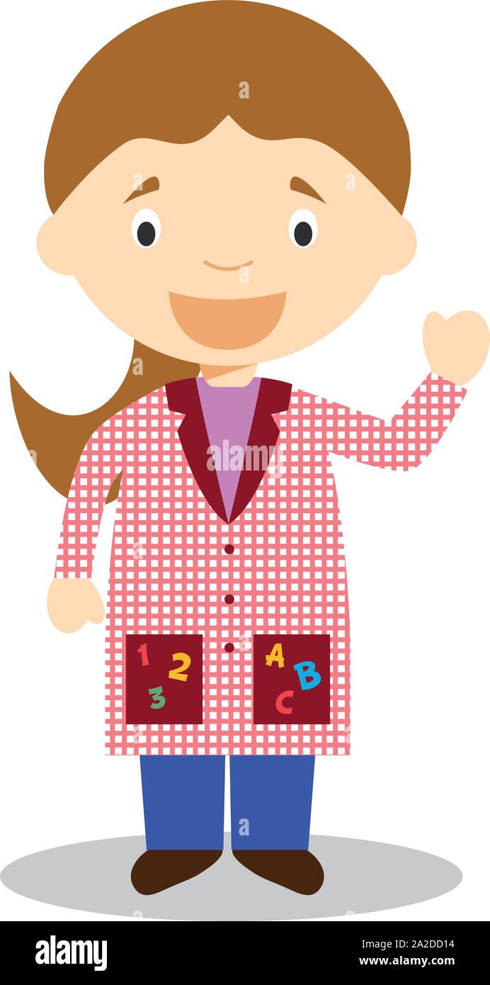 Cute cartoon vector illustration of a female teacher Stock Vector Image ...