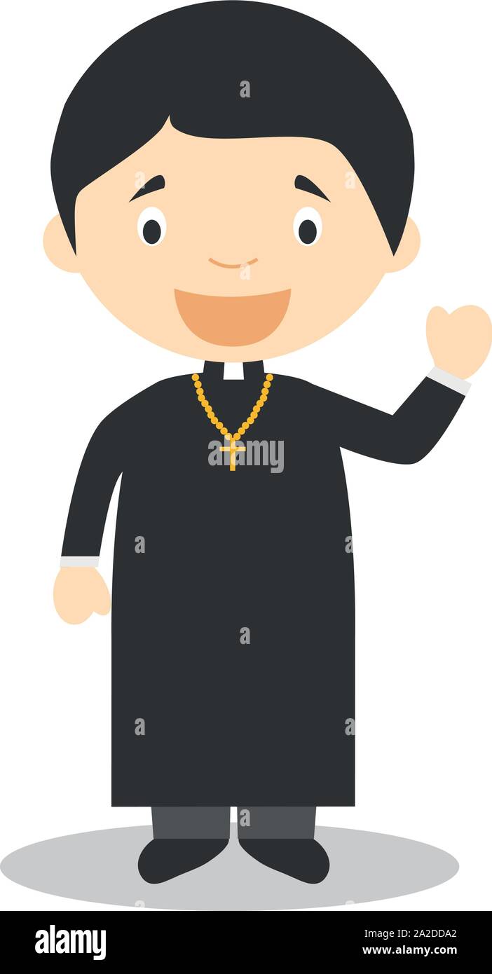 Cute cartoon vector illustration of a priest Stock Vector Image & Art ...