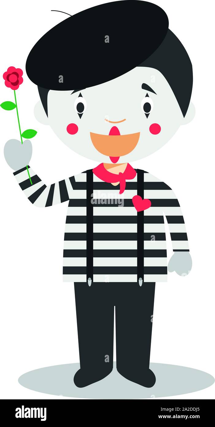 Cute cartoon vector illustration of a mime Stock Vector Image & Art - Alamy