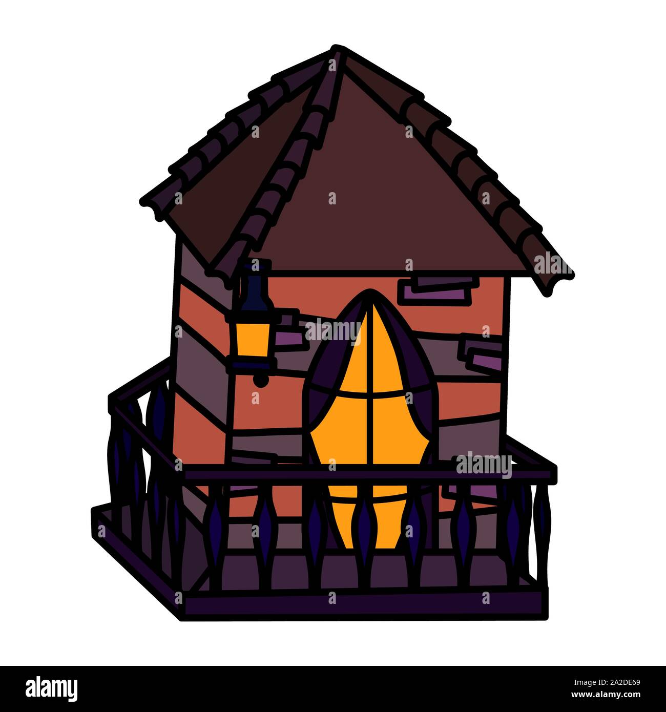 creepy castle trick or treat happy halloween vector illustration Stock ...