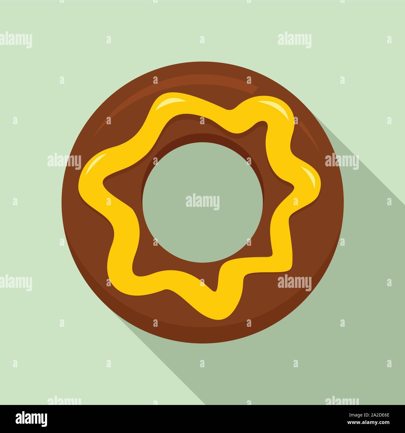 Chocolate donut icon. Flat illustration of chocolate donut vector icon ...