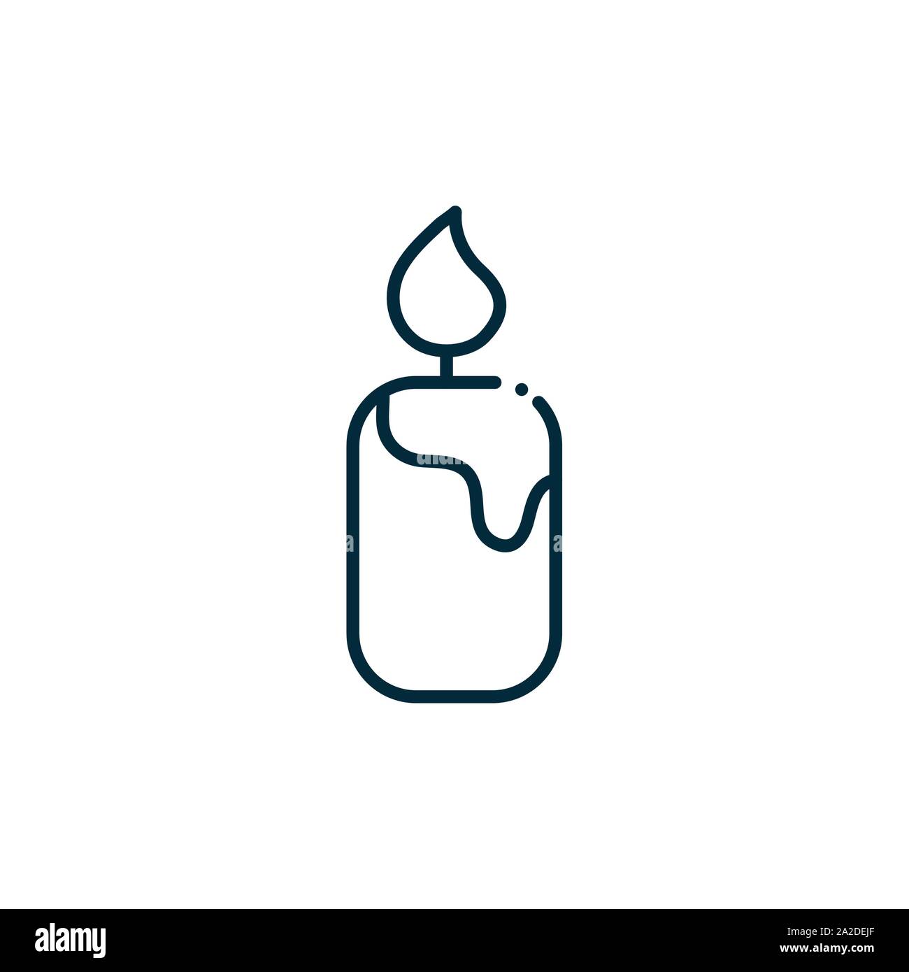 burning candle happy christmas line icon vector illustration Stock ...