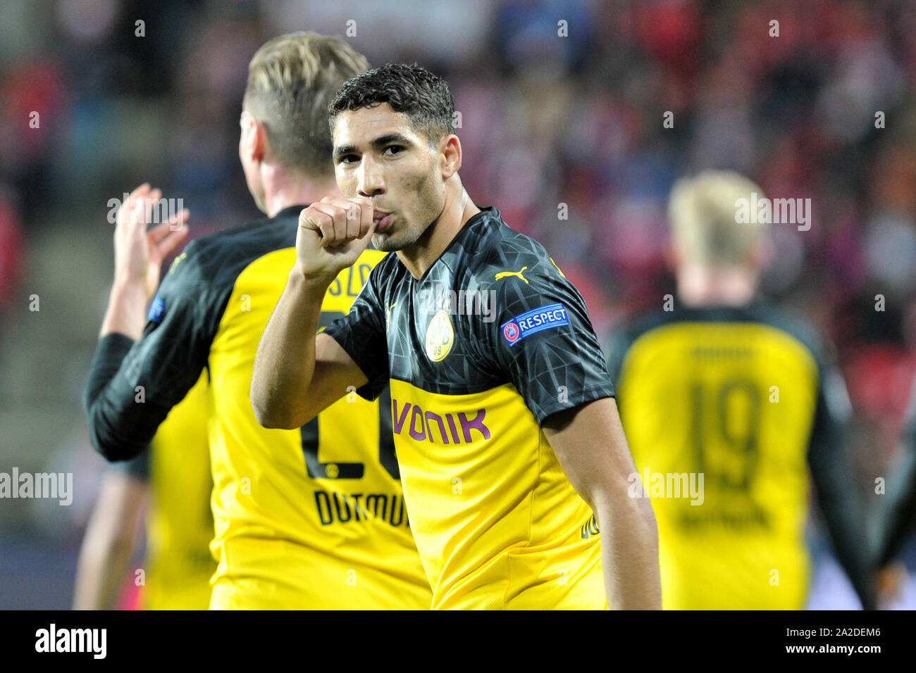 Prague, Czech Republic. 2nd Oct, 2019. Achraf Hakimi of Borussia ...