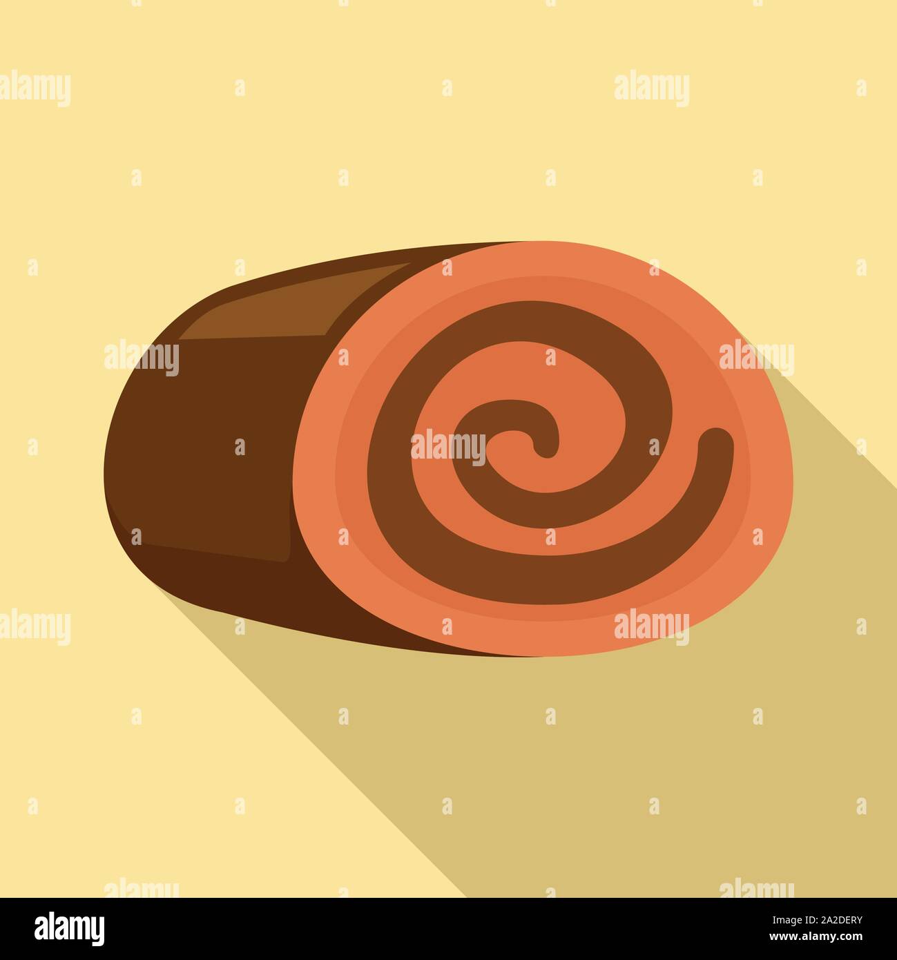 Bakery sweet roulette icon. Flat illustration of bakery sweet roulette ...