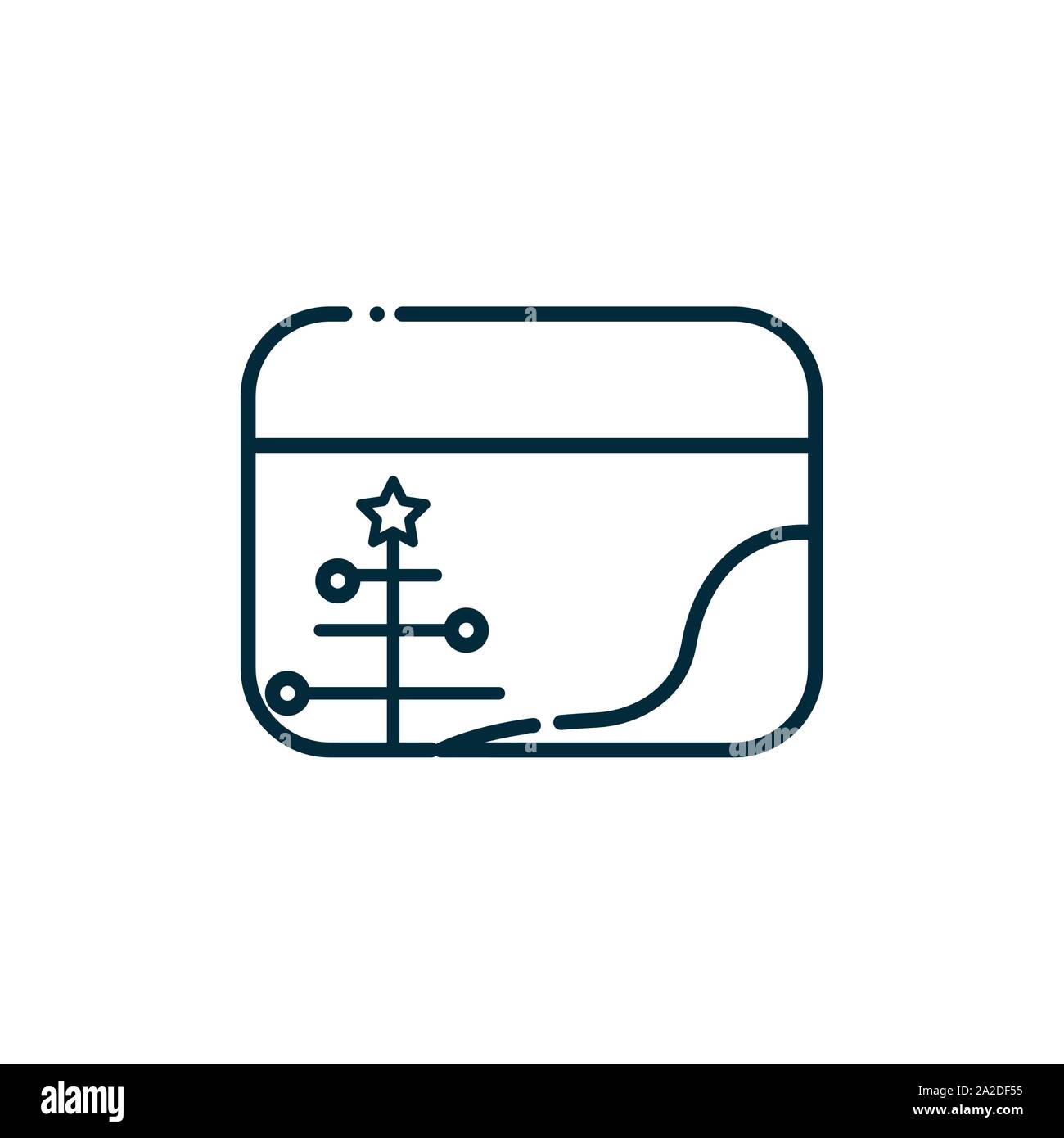 happy christmas line icon greeting card vector illustration Stock ...