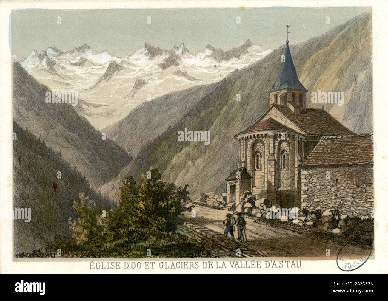 Eglise d'Oô et glaciers de la vallée d'Astau - Fonds Ancely ...