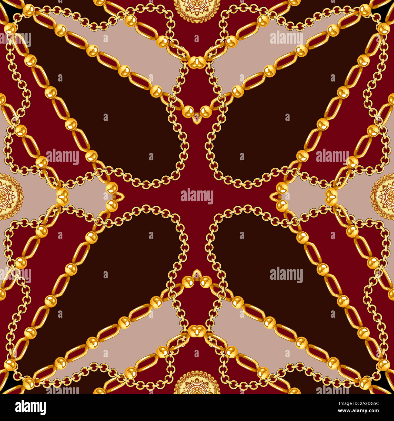 Seamless golden chains, stripe diamond and diagonal square , border ...