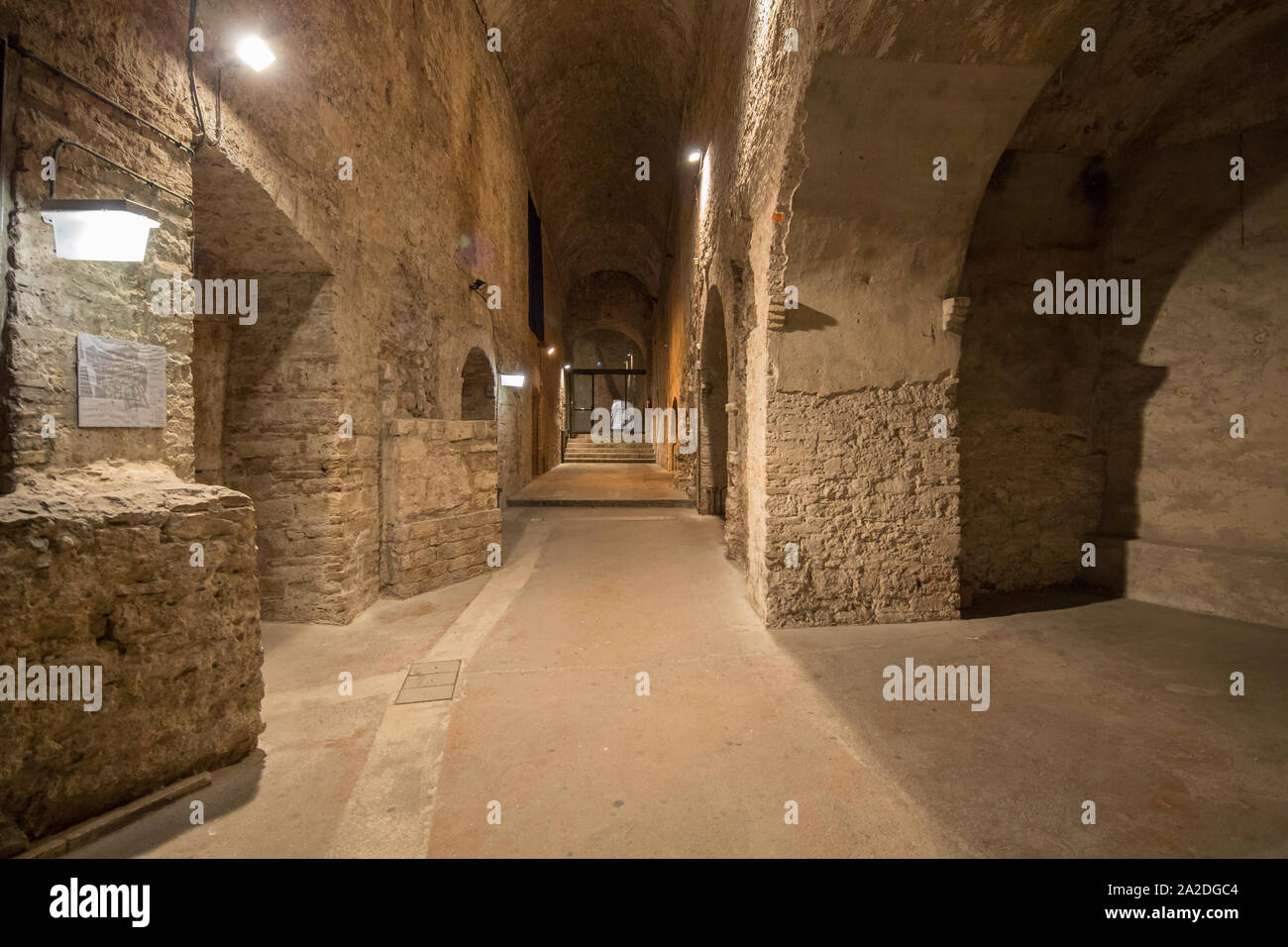 Perugia/Umbria/Italy - May 11 2016:Underground tunnels and chambers of ...