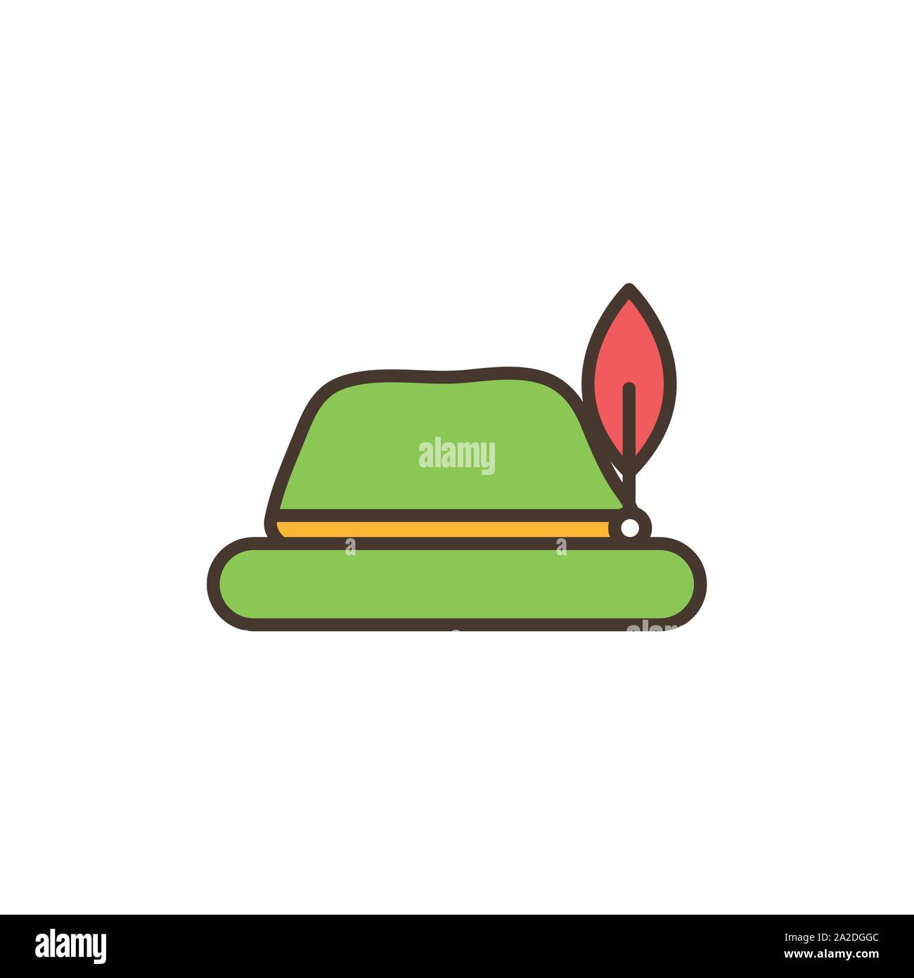 bavarian hat oktoberfest icon line filled vector illustration Stock ...