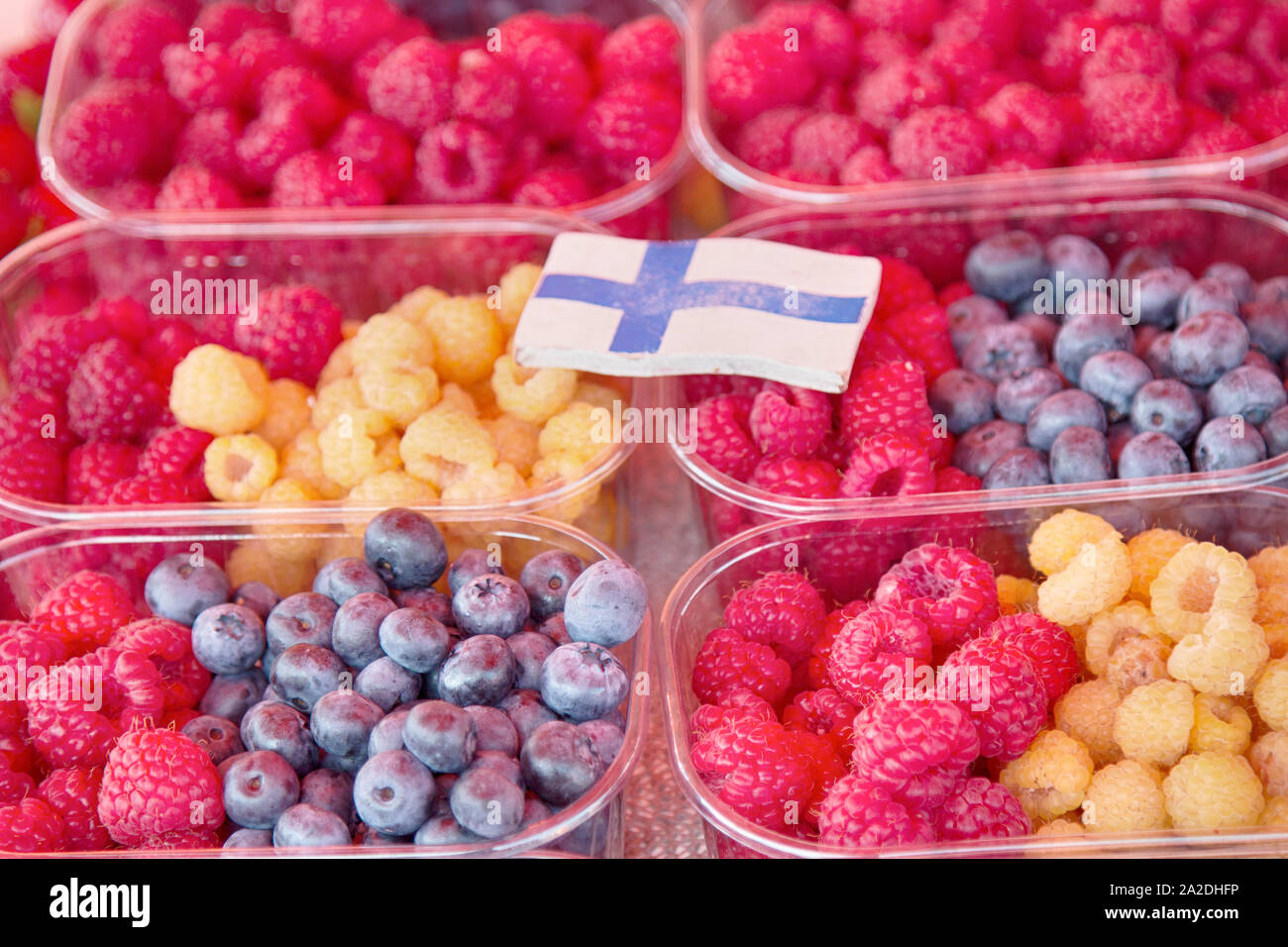 Fruit sets on the French market from Finland: raspberries, strawberries ...