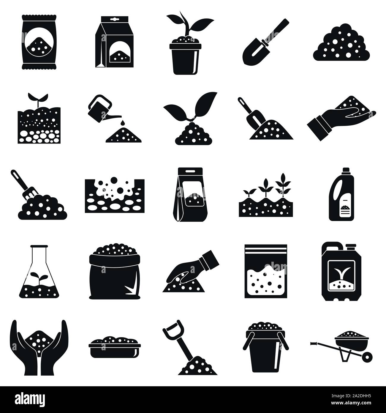 Soil icons set. Simple set of soil vector icons for web design on white background Stock Vector ...