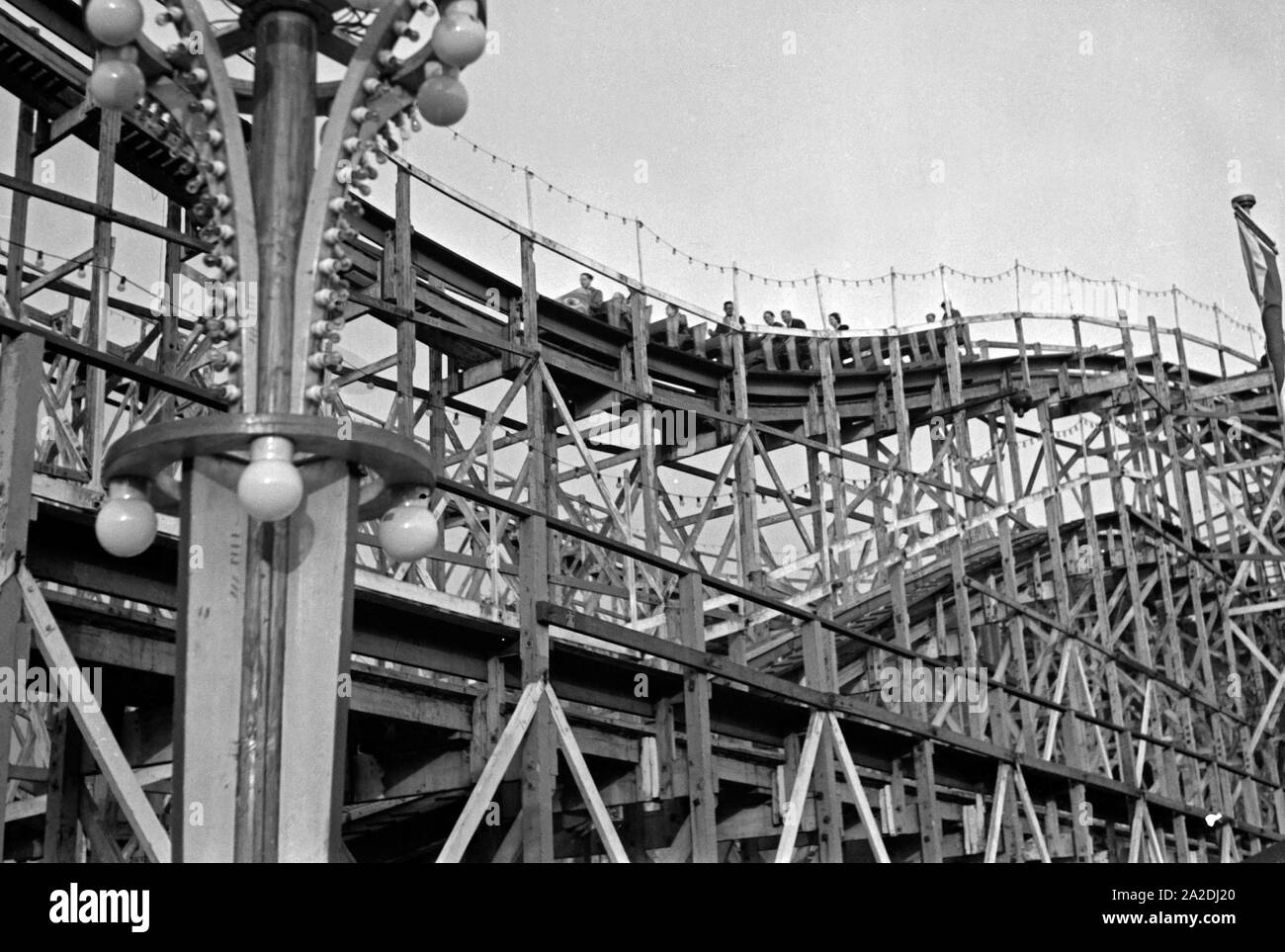 Big dipper roller coaster Black and White Stock Photos & Images - Alamy