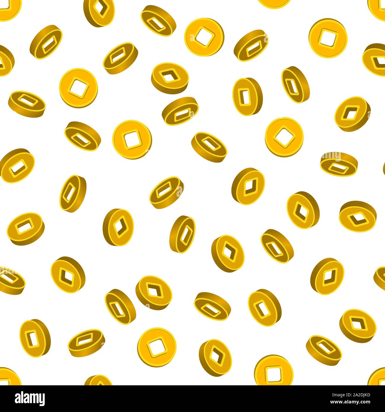Antique Chinese coins seamless pattern.White seamless background with ...