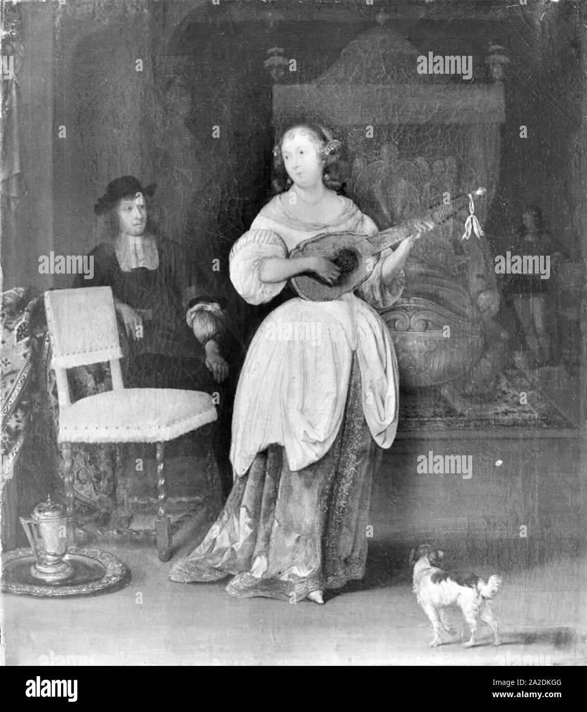 Eglon van der Neer - A Woman Playing the Mandolin Stock Photo - Alamy