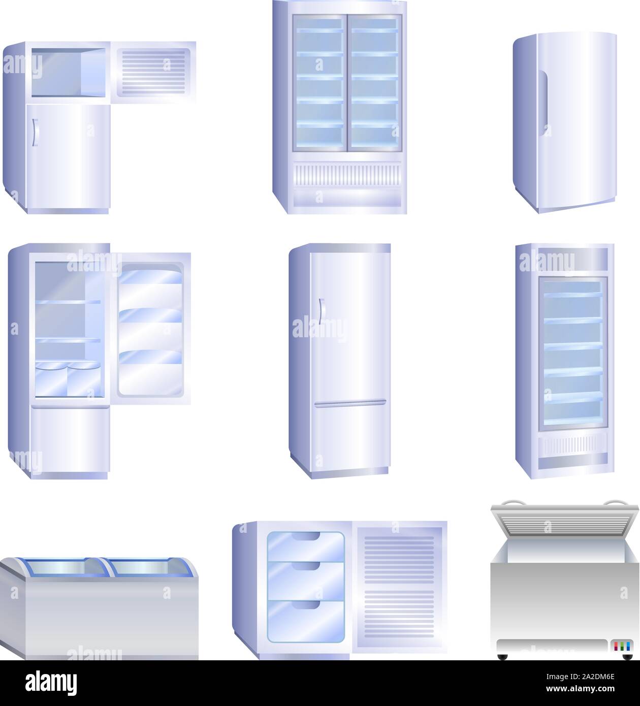 Freezer icons set. Cartoon set of freezer vector icons for web design ...