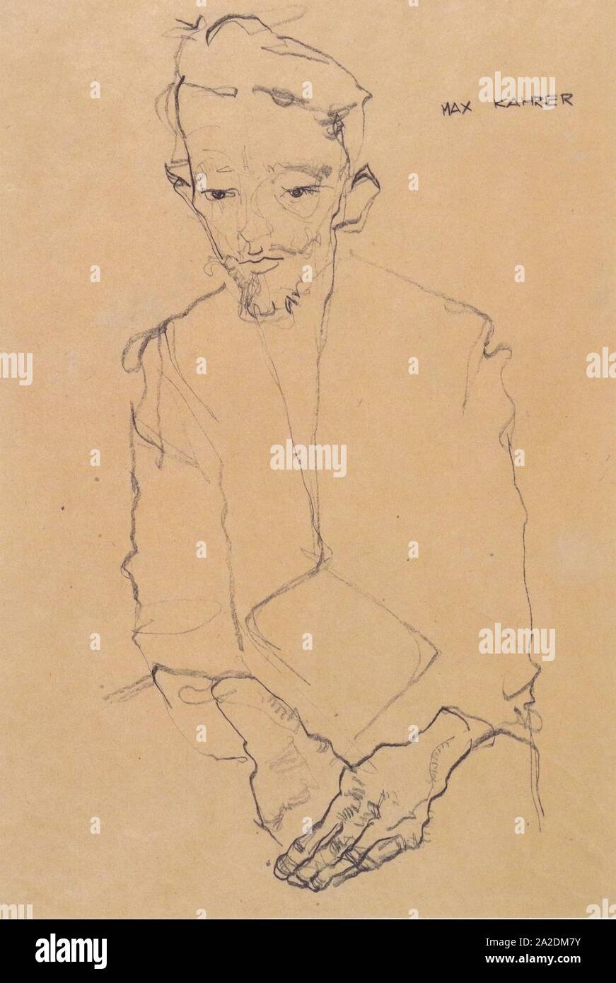 Egon Schiele - Bildnis Max Kahrer - 1910 Stock Photo - Alamy