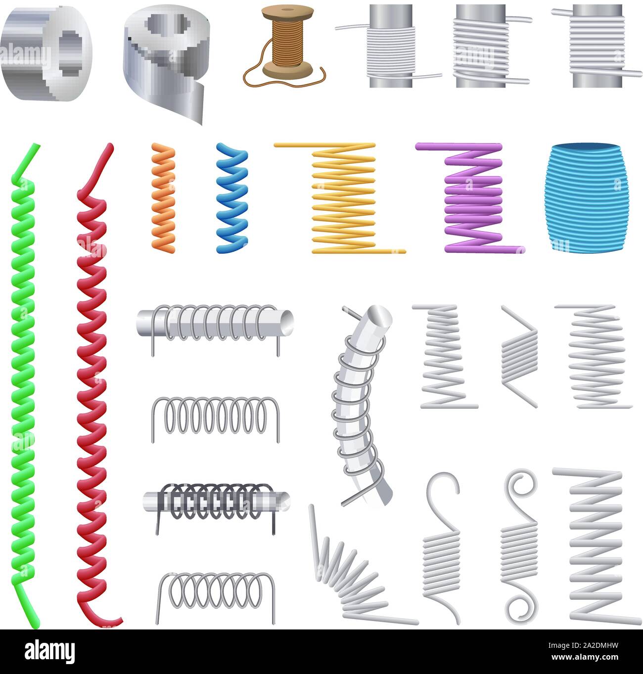 Coil icons set. Cartoon set of coil vector icons for web design Stock ...