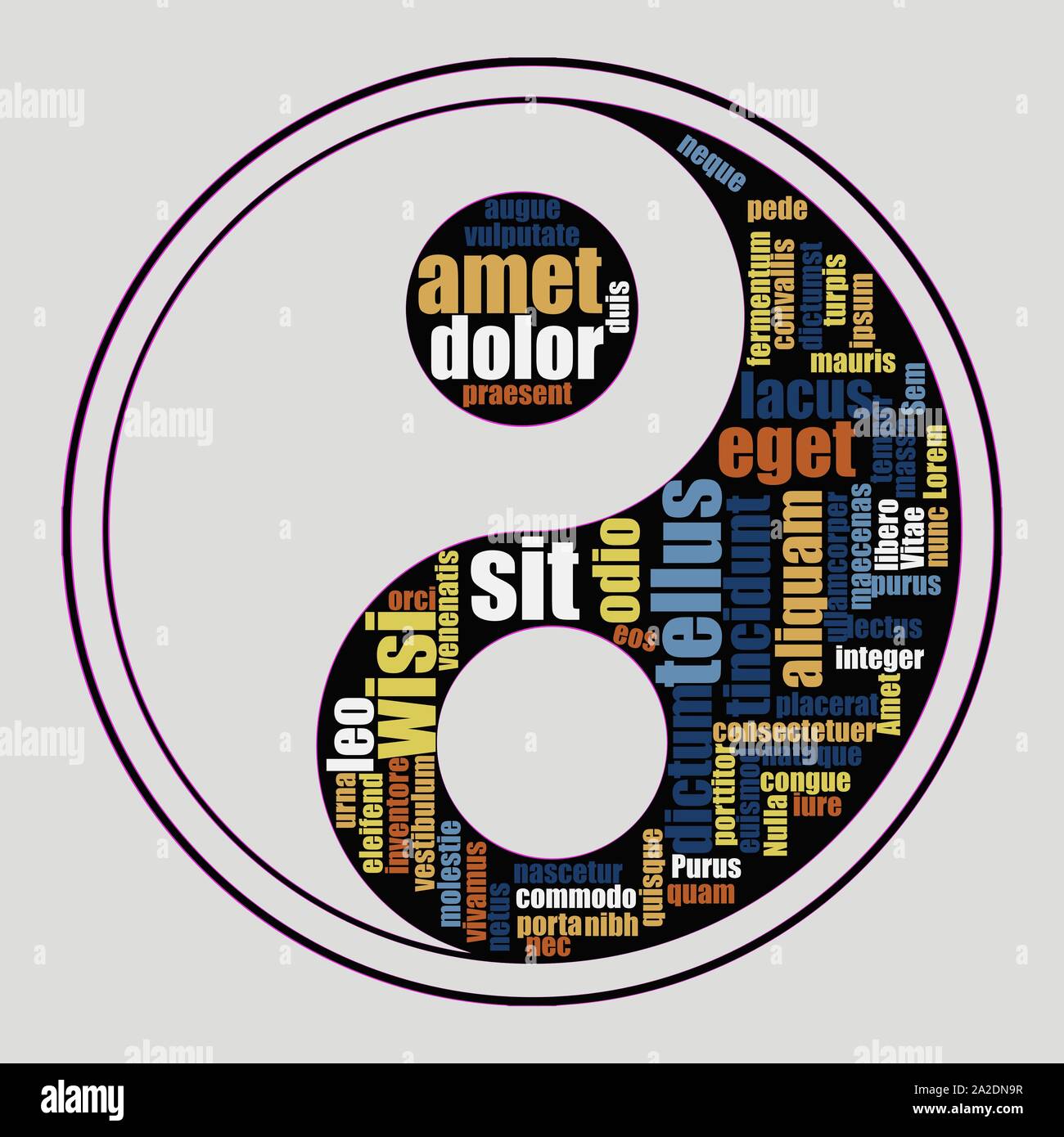 Yin Yang symbol word cloud. Tag cloud about yin yang. Vector ...