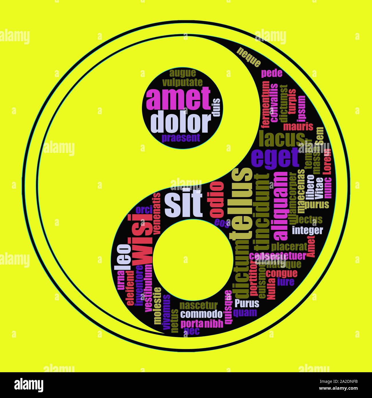 Yin Yang symbol word cloud. Tag cloud about yin yang. Vector ...