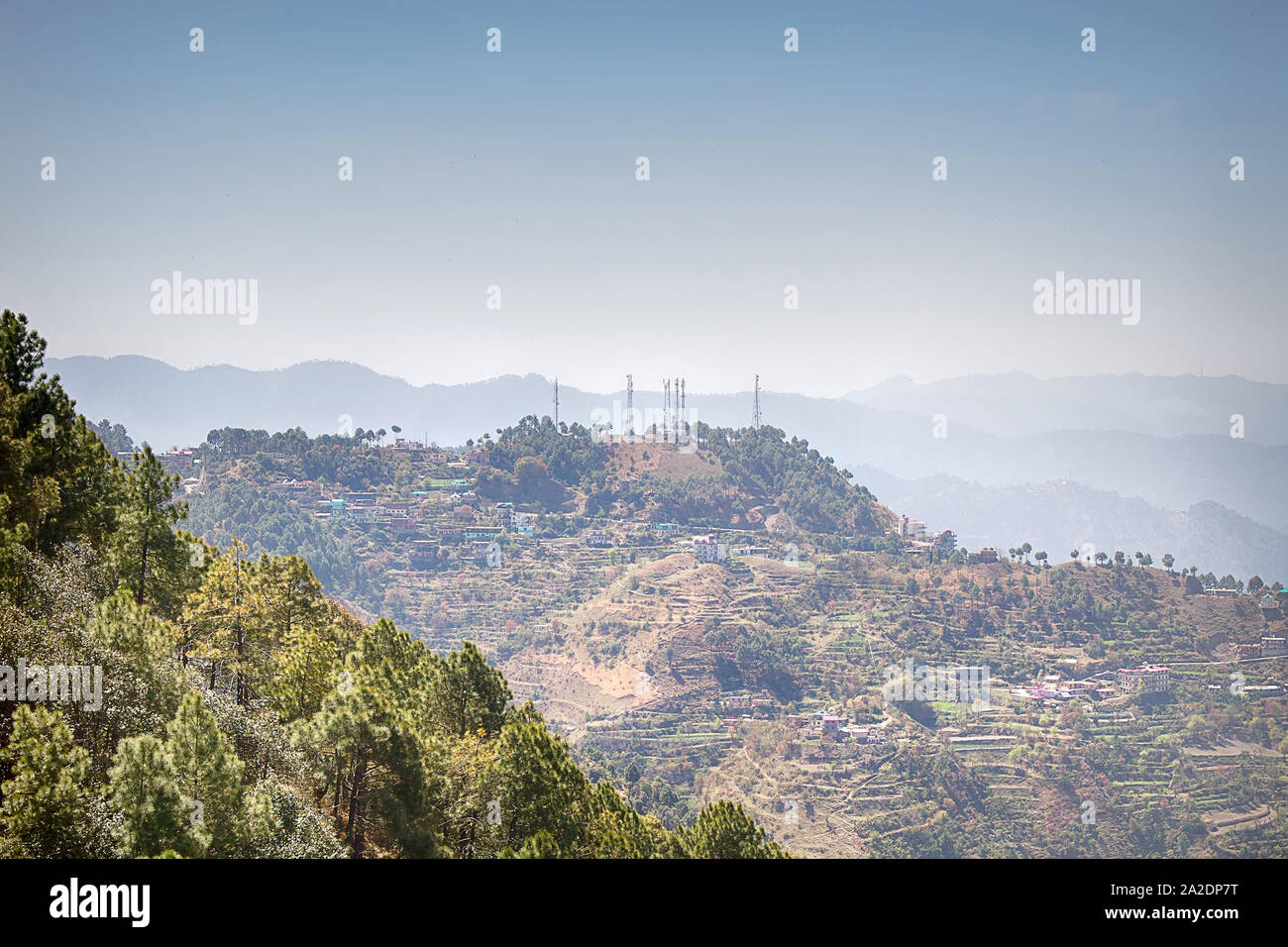 Indian agriculture. Terrace farming the mountains on the poor stony ...