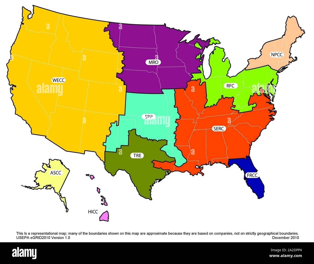 EGRID2010 NERC regions Stock Photo - Alamy