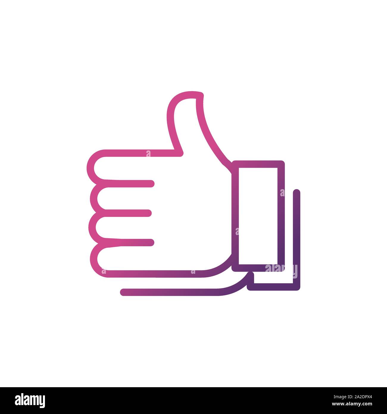 hand like network social media icon line gradient vector illustration ...