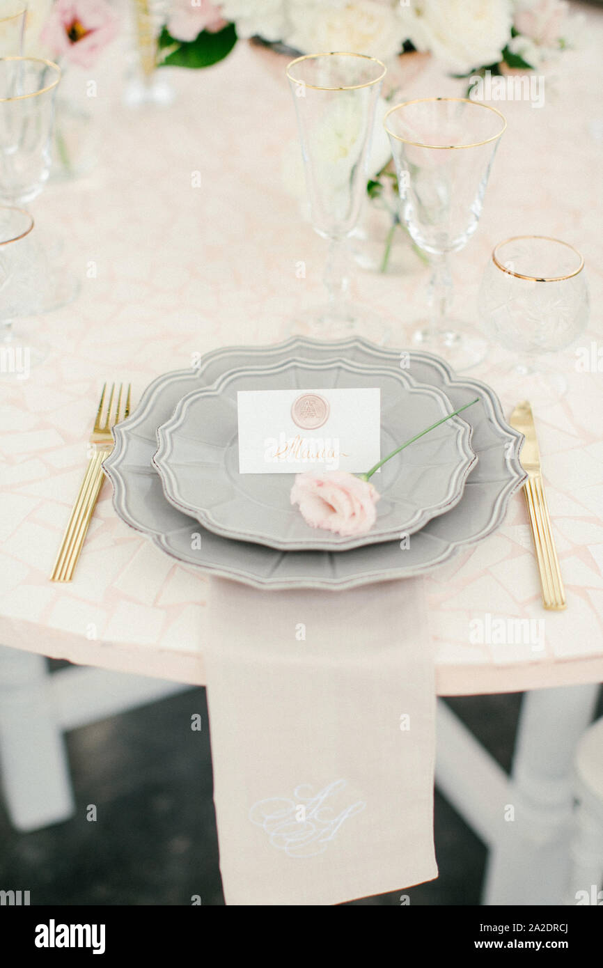 Amazing wedding table decoration with flowers on wooden tables for ...