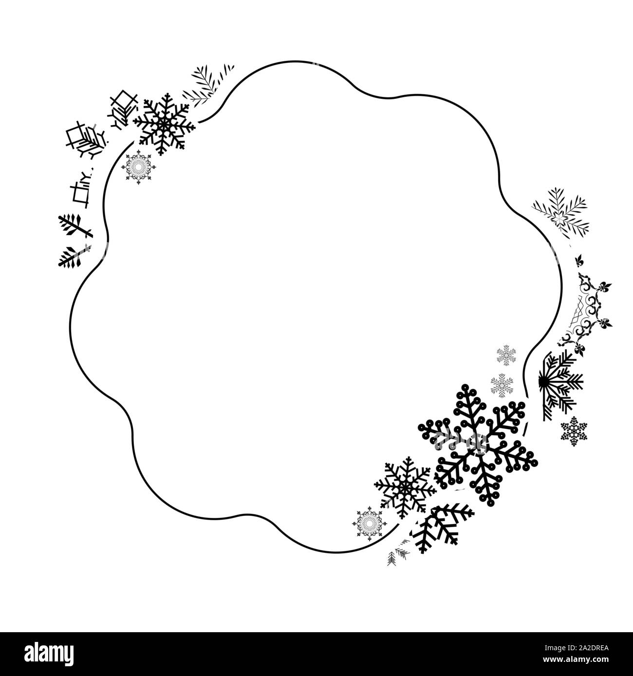 Abstract Winter Design Frame with Snowflakes. Vector Illustration Stock ...