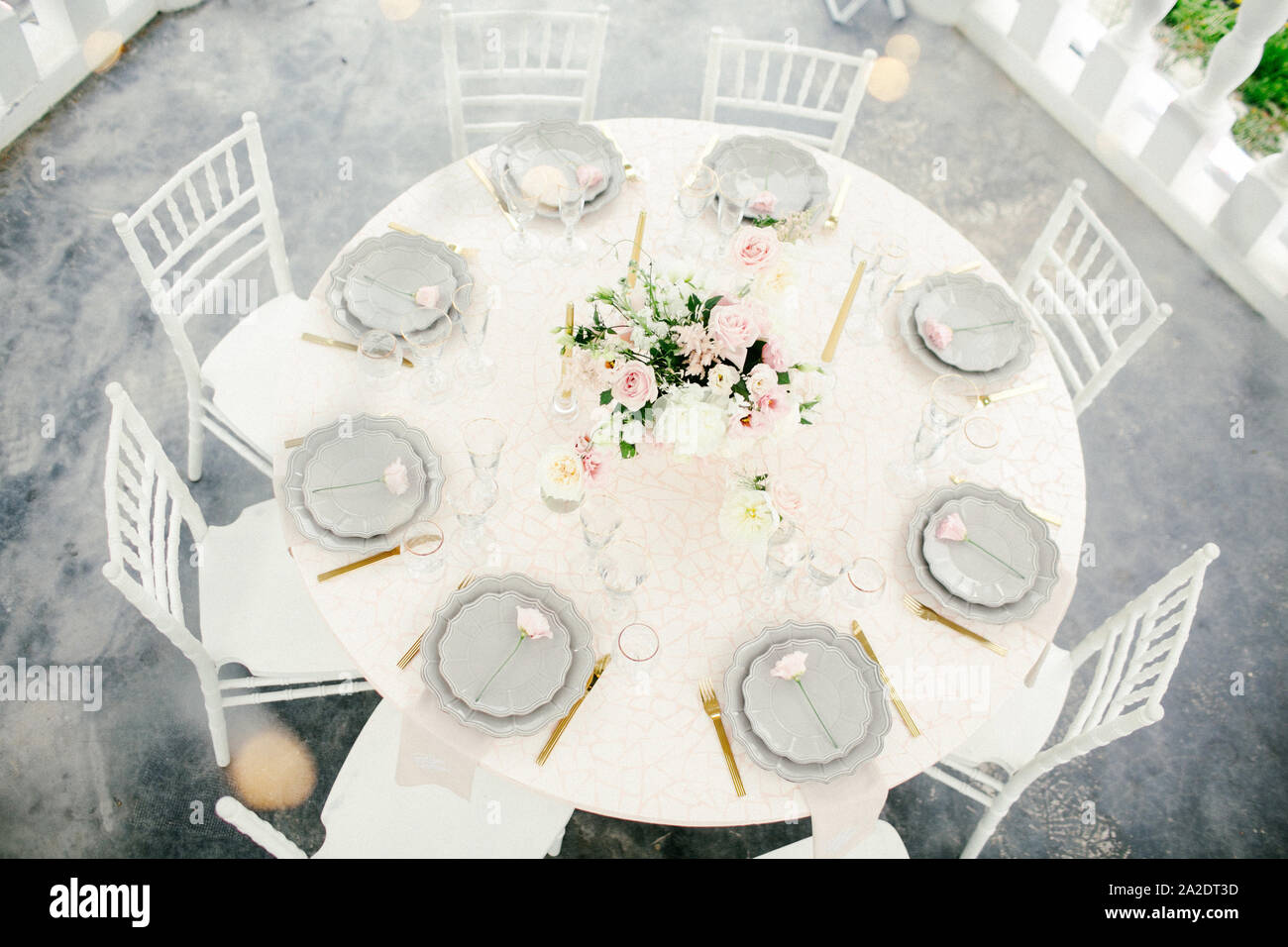 Amazing wedding table decoration with flowers on wooden tables for ...
