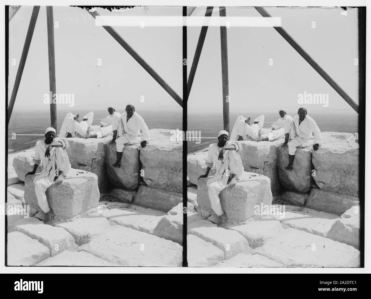 Egyptian views; The pyramids of Gizeh. Summit of the Great Pyramid ...