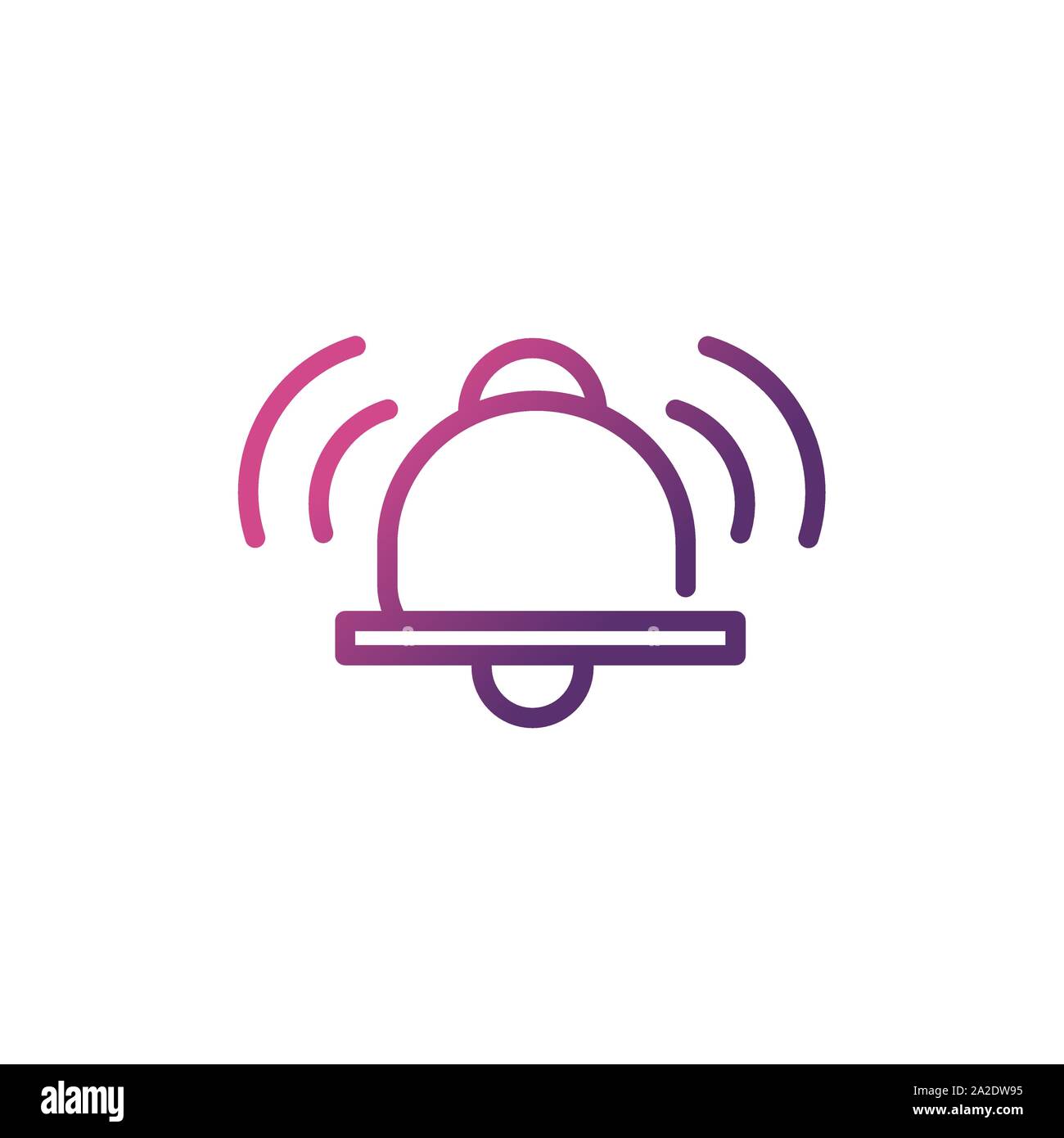 notification bell network social media icon line gradient vector ...